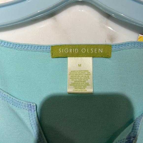 Sigrid Olsen | Tops | Sigrid Olsen Mint Green 0 Cotton Top | Poshmark